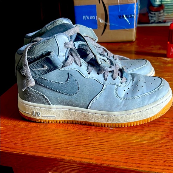Nike | Shoes | Nike Blue Hightop Sneakers With Ankle Strap | Poshmark